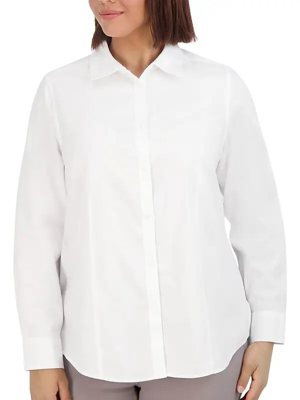 Foxcroft Dianna Long Sleeve Shirt - White