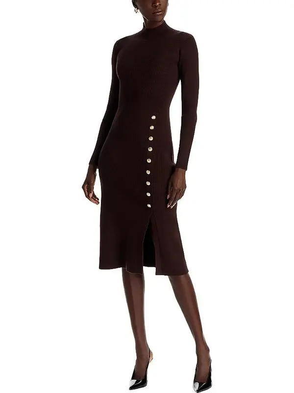 Elie Tahari The Chaya Sweater Dress - Bistro Brown