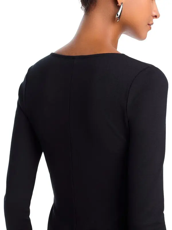 Aqua Ponte Midi Dress - Black