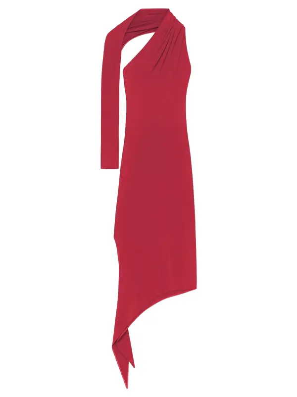 COURREGES Slash Crepe Maxi Dress - Red