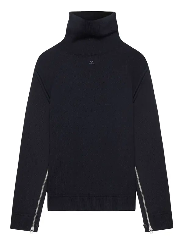 COURREGES Oversized Mock-neck Sweater - Black