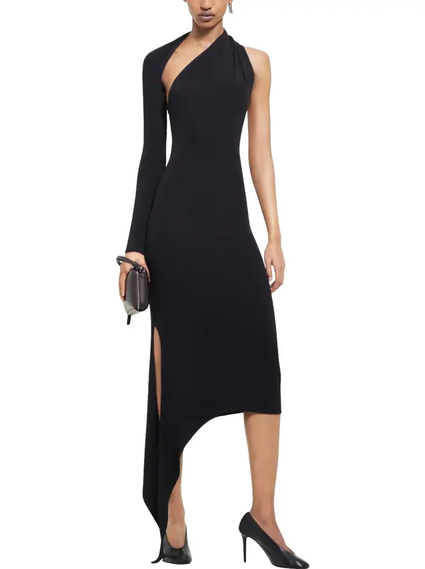 COURREGES Slash Crepe Maxi Dress - Black