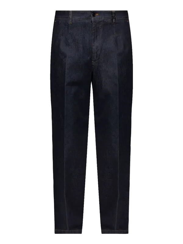 Dolce & Gabbana Straight-leg Jeans With Logo Plaque - Blue