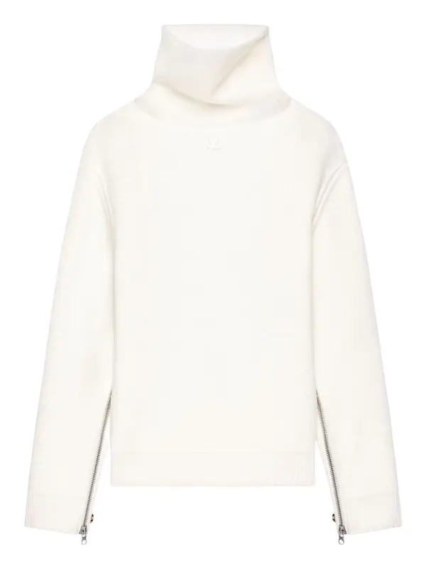 COURREGES Oversized Mock-neck Sweater - Neutrals