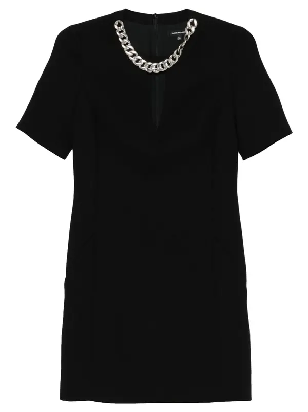 Barbara Bui Jewel Crepe Mini Dress - Black