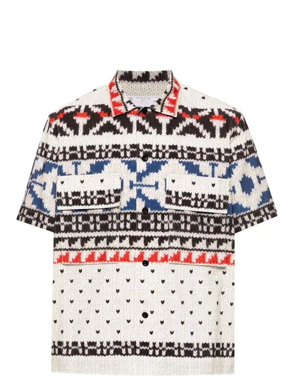 Sacai Abstract-pattern Shirt - Black