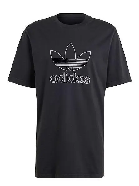 Adidas Adicolor Outline Trefoil Tee Shirt - Black