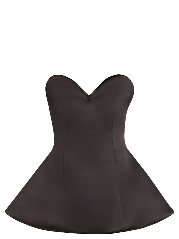 Marc Jacobs Strapless Sculptural Mini Flared Dress - Black