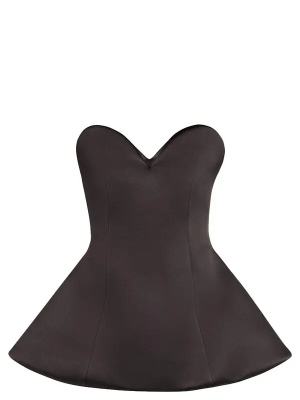Marc Jacobs Strapless Sculptural Mini Flared Dress - Black