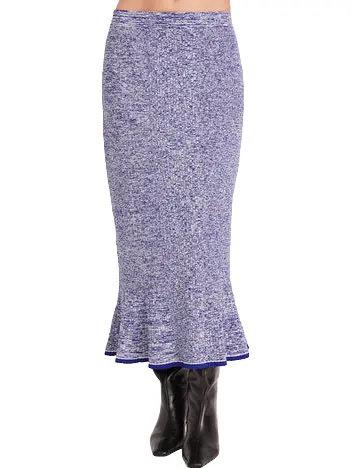 Merlette Claude Ribbed Knit Skirt - Cobalt Multi