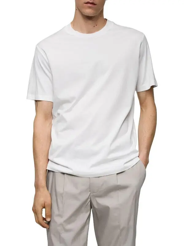 Mango Slim Fit Cotton T-shirt - White