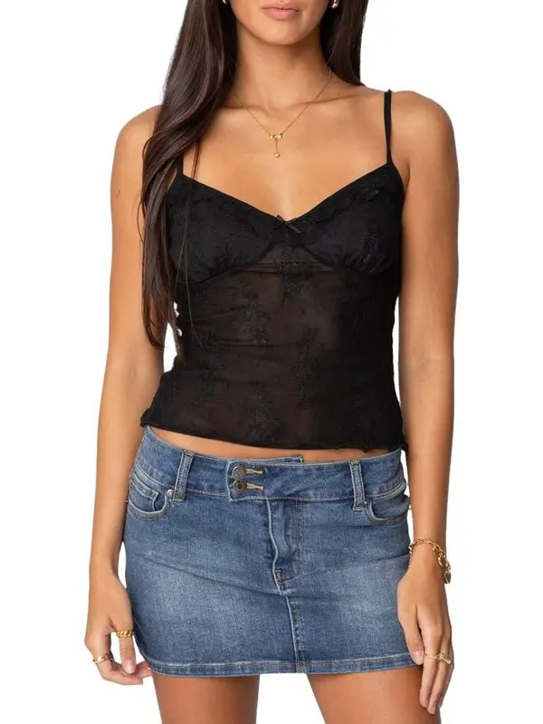 EDIKTED Angelina Lace Camisole - Black