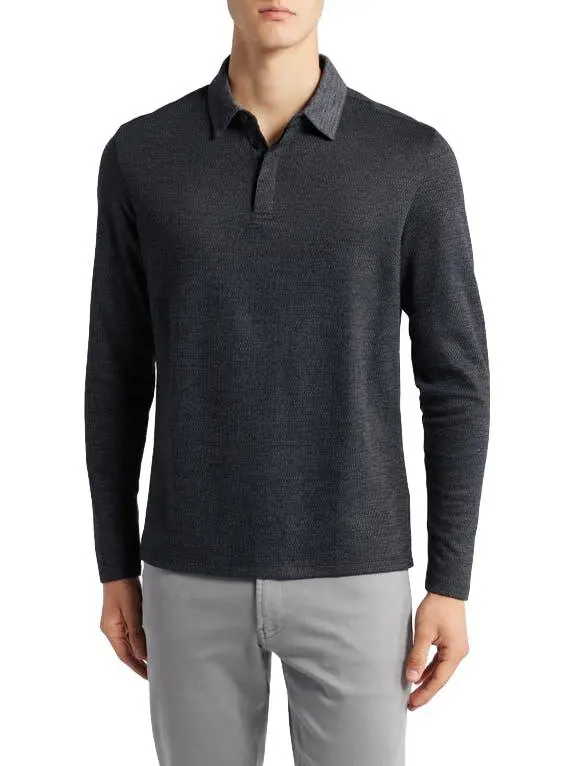 Robert Barakett Gosford Long Sleeve Cotton Blend Polo - Black