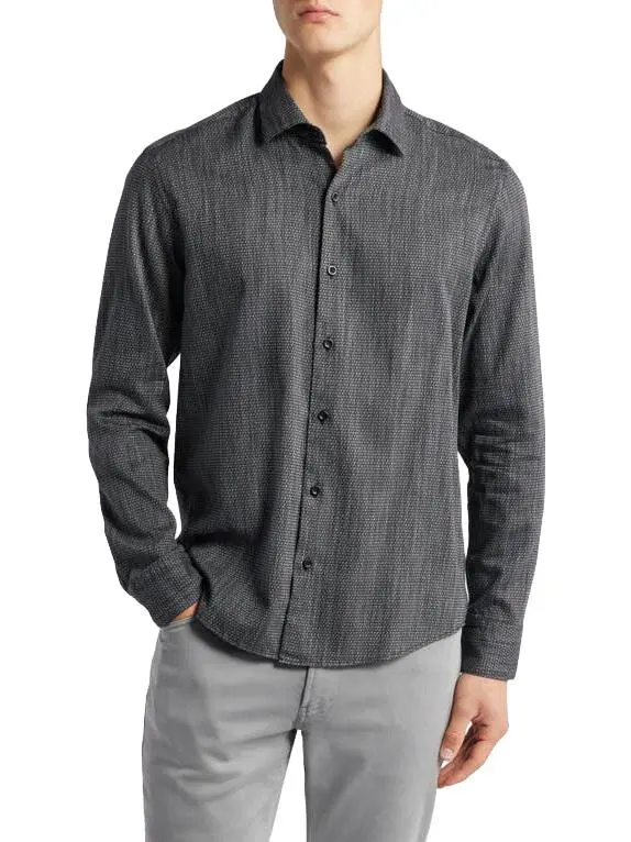 Robert Barakett Rufus Cotton Button-up Shirt - Black