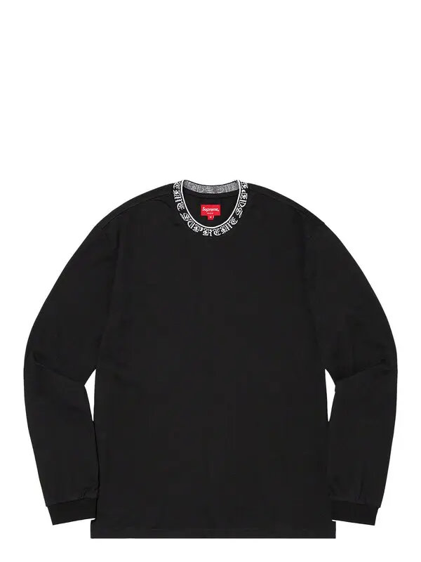 Supreme Old English Collar Logo Long-sleeve Top - Black