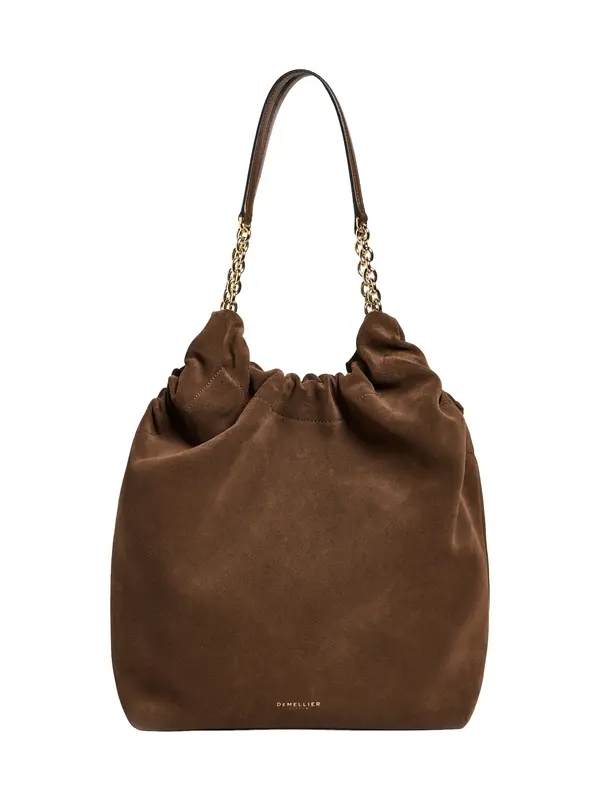 DEMELLIER Miami Shoulder Bag - Mocha Suede And Mocha Smooth