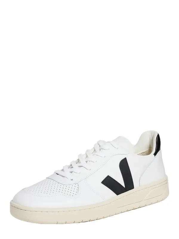 VEJA V-10 Leather Sneakers - Extra White/black