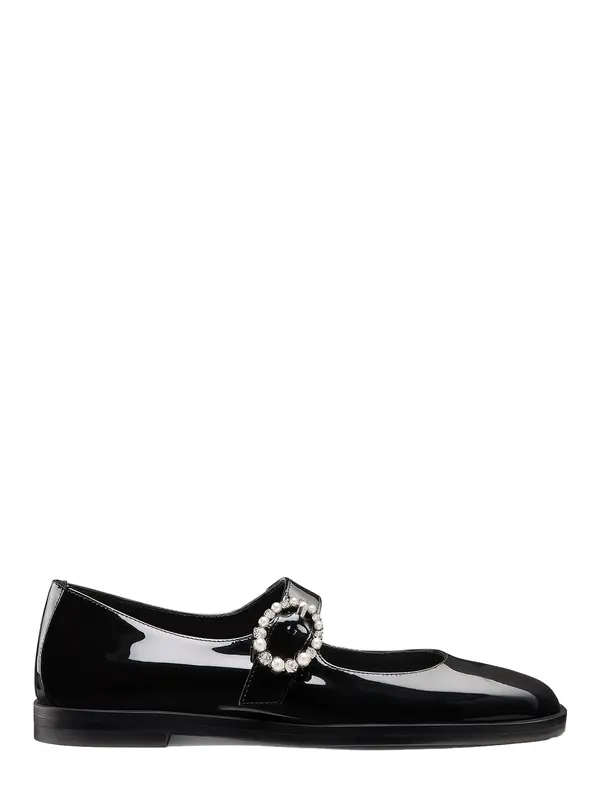 STUART WEITZMAN Loralei Patent Leather Ballerina Flats - Black
