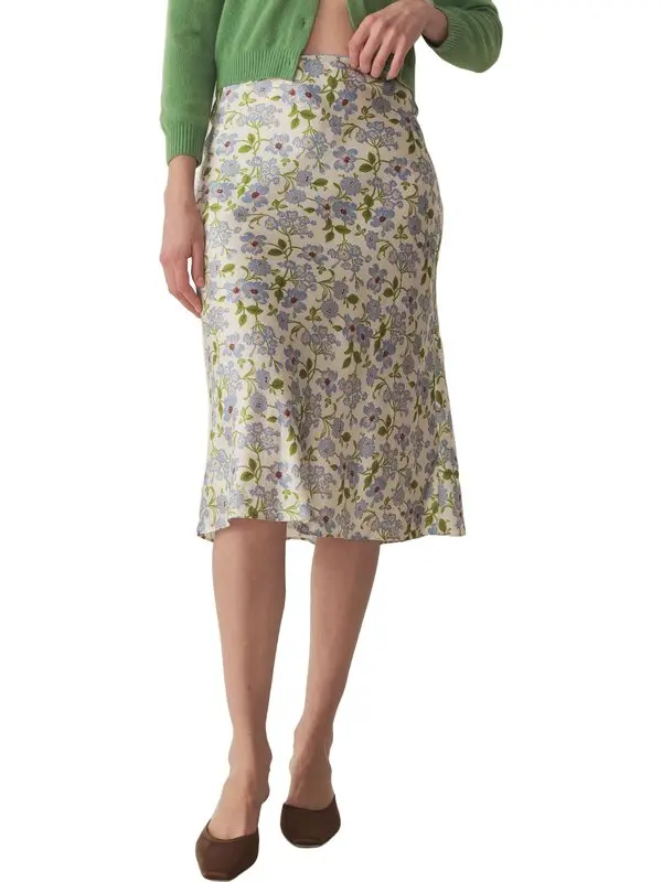 DÔEN Elowena Midi Skirt - Ivory Strawberry Moon Floral