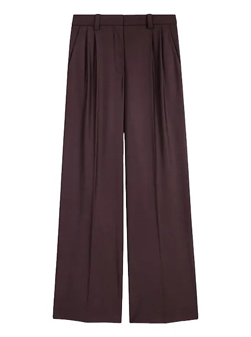 Maje Straight-leg High-rise Woven Trousers - Bruns