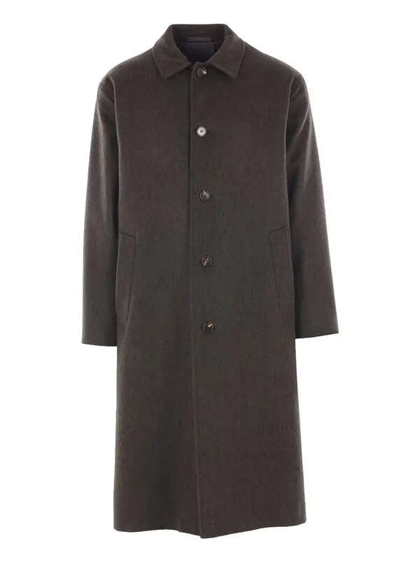 Caruso Single-breasted Wool Coat - Green