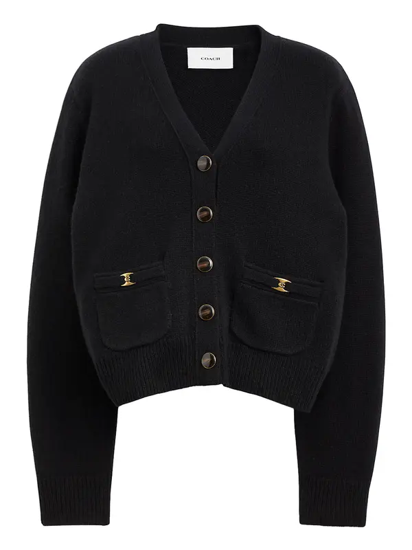 COACH Heritage C Cardigan - Black