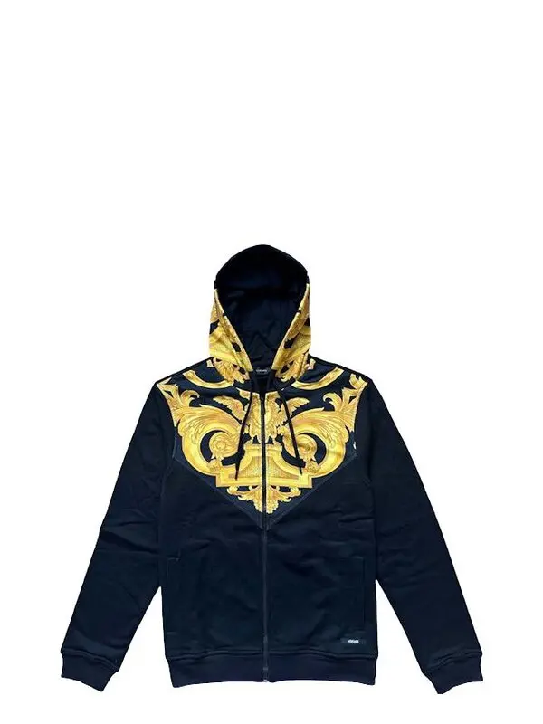 Versace Medusa Print Zip-up Hoodie - Black