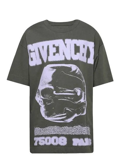 Givenchy Logo Ring Printed Crewneck Sweat-shirt T-shirt - Grey
