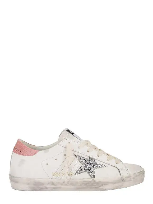 GOLDEN GOOSE Superstar Glitter Sneakers - White/silver/pink