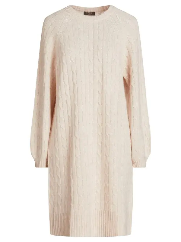 N.peal Cable-knit Cashmere Mini Dress - Ecru