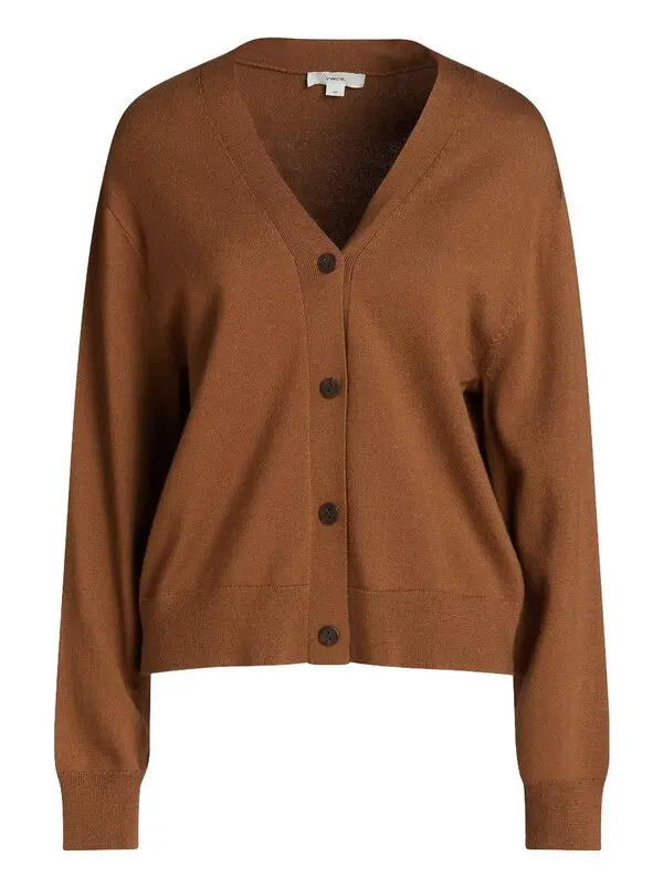 Vince Wool-blend Knit Cardigan - Brown