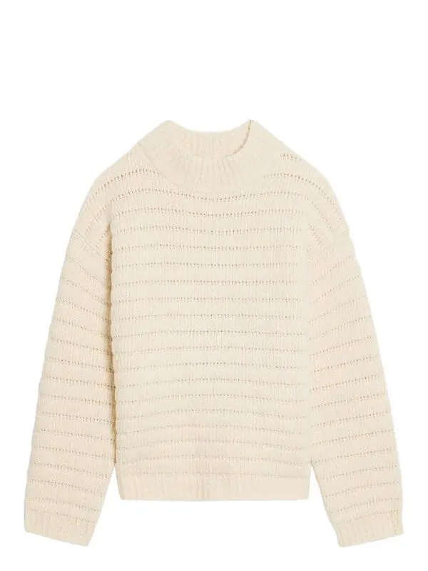 Loulou De Saison Loulou Studio Calton Ribbed Pointelle-knit Sweater - Cream