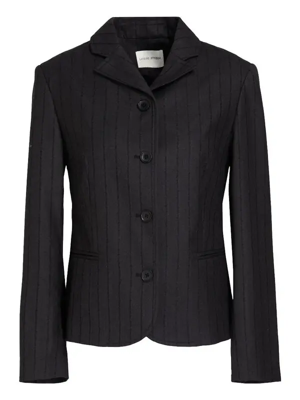 Loulou De Saison Loulou Studio Furo Pinstriped Wool-twill Blazer - Black