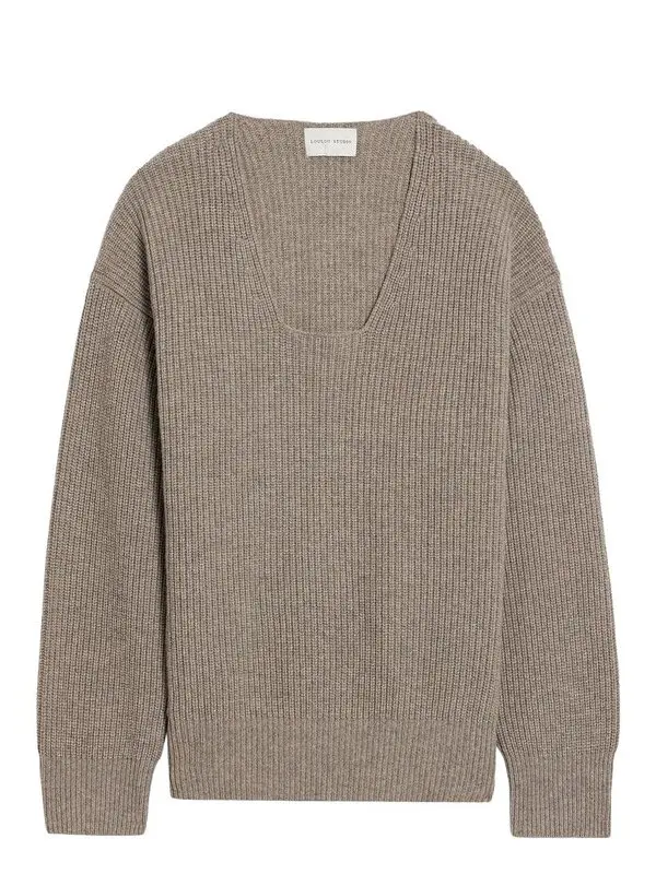 Loulou De Saison Nador Ribbed Wool And Cashmere-blend Sweater - Mushroom