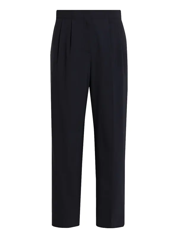 Theory Pleated Wool-blend Pants - Navy