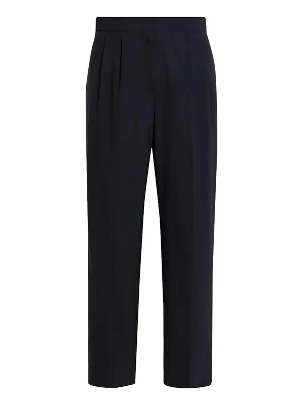 Theory Pleated Wool-blend Pants - Navy