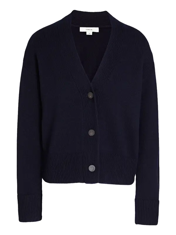 Vince Wool And Cashmere-blend Cardigan - Midnight Blue