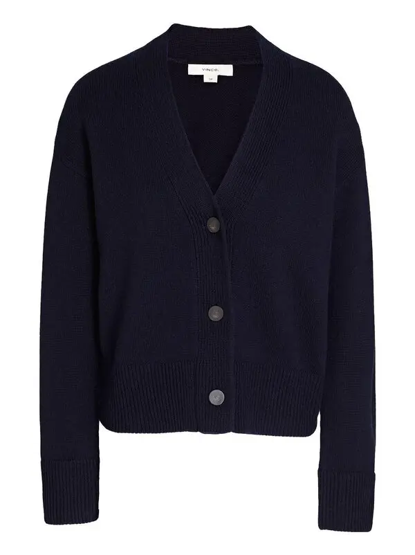 Vince Wool And Cashmere-blend Cardigan - Midnight Blue