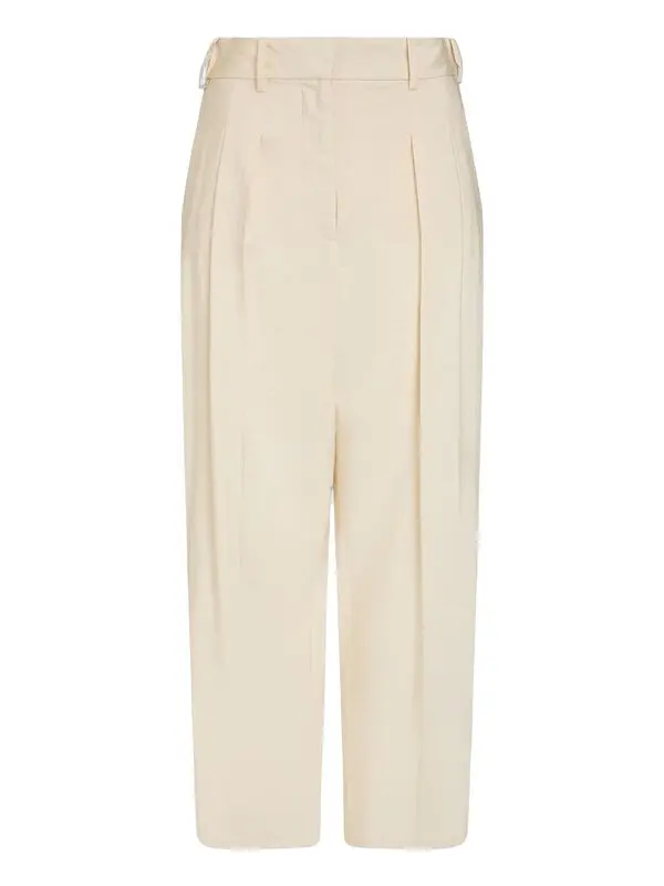 JOSEPH Tarn Pleated Wide-leg Pants - Ecru
