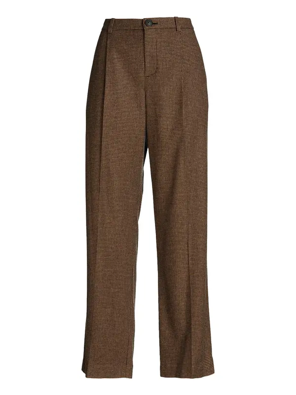 Vince Houndstooth Straight-leg Pants - Brown