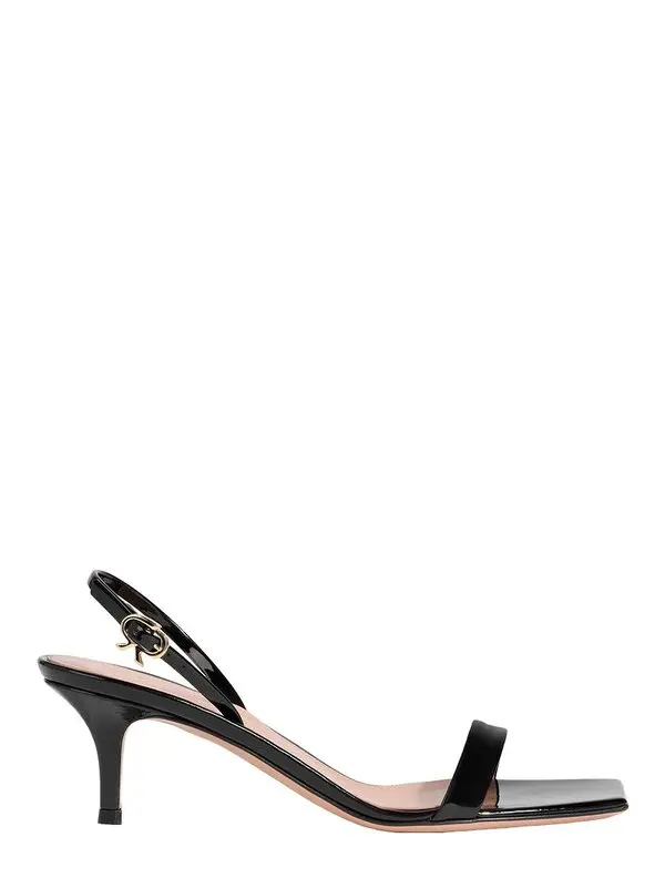 GIANVITO ROSSI Ribbon 55 Patent-leather Slingback Sandals - Black