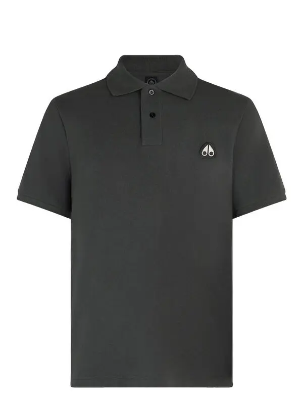 Moose Knuckles Everett Logo Polo Shirt - Cement
