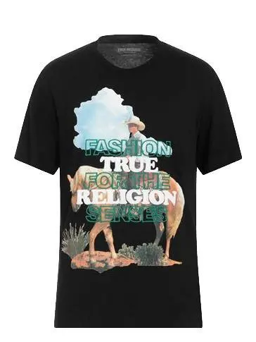 True Religion T-shirt Cream Size Cotton - Black