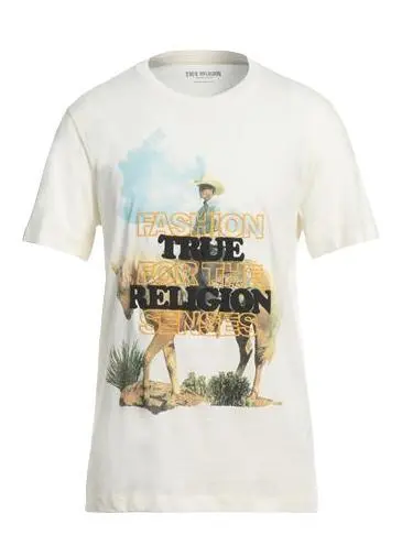 True Religion T-shirt Cream Size Cotton - White