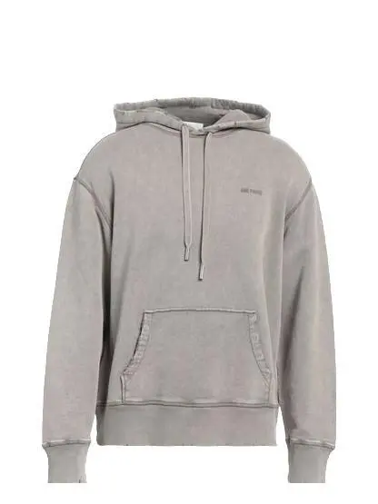 Ami Cotton-blend Embroidered Logo Hoodie - Grey