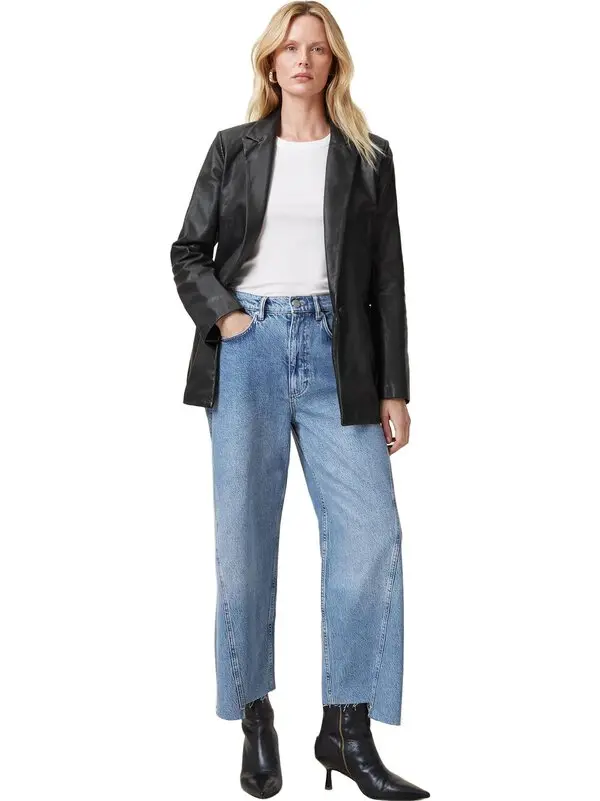 ALLSAINTS Deri Single-breasted Leather Blazer - Black