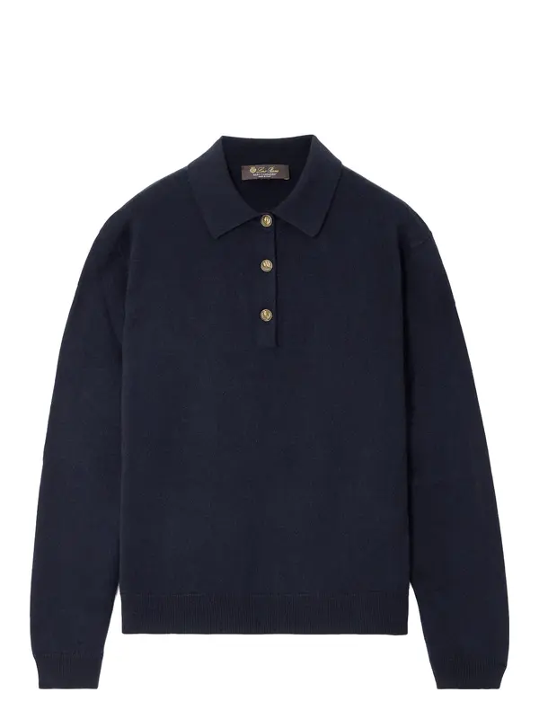 Loro Piana Cashmere Polo Sweater - Blue