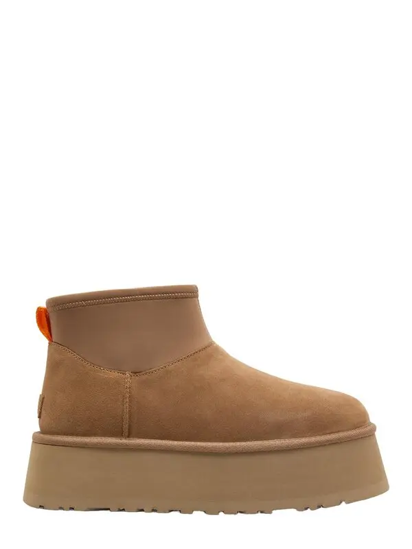 UGG Classic Mini Dipper Suede Flatform Ankle Boots - Beige