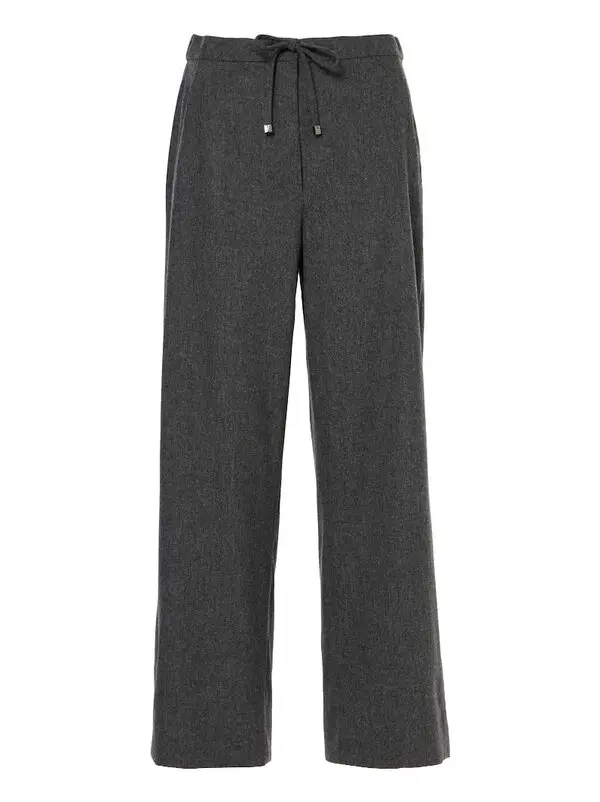 Max Mara Florida Wool Straight Pants - Grey