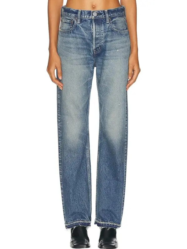 Moussy Vintage Eniswood Wide Straight Jeans - Dark Blue